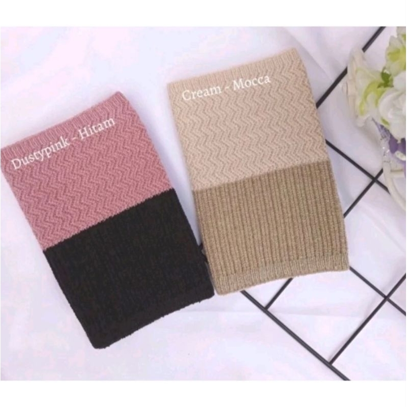 Jual Ciput Rajut 2 Warna Premium Motif Zig-Zag salur / inner bandana ...