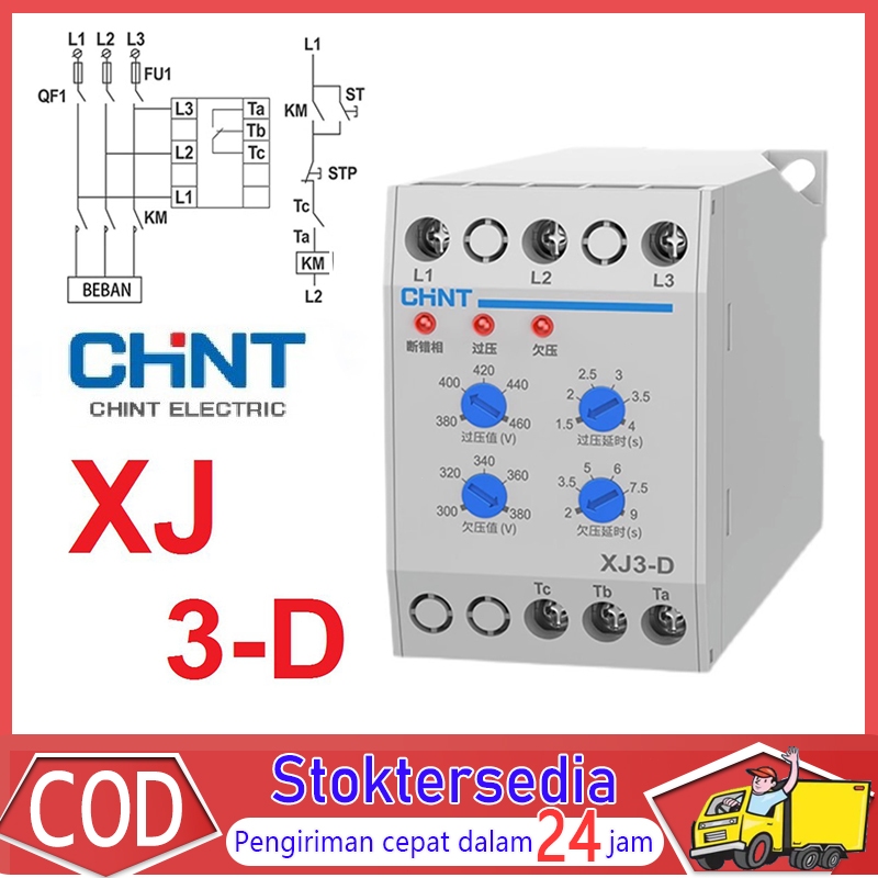 Jual Phase Failure Relay Chint XJ3-D Chint Xj3D 308V AC Over Under ...