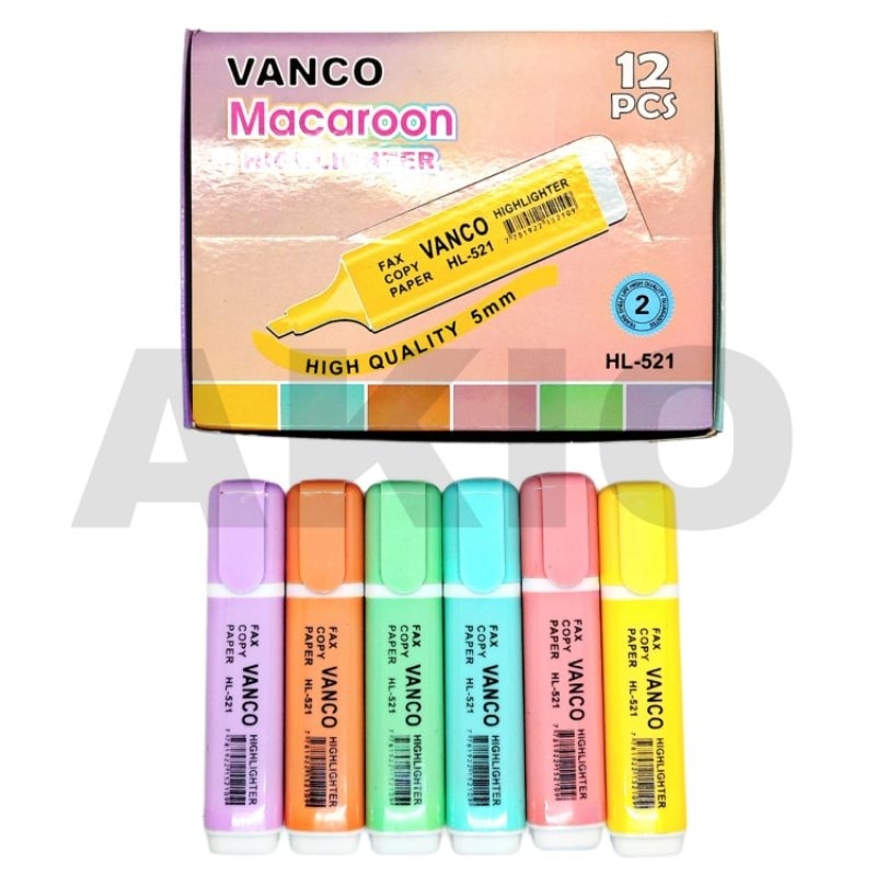 Jual Stabilo Lucu Aesthetic Murah MACAROON VANCO HL-521 Highlighter ...