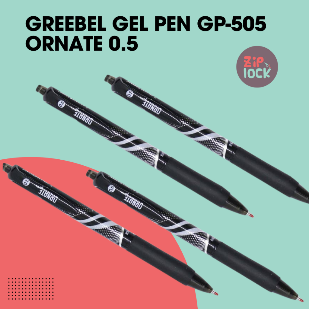 Jual GREEBEL GEL PEN GP-505 ORNATE 0.5 /Pen/Pulpen/gel pen utk atk kantor kerja kuliah anak ...