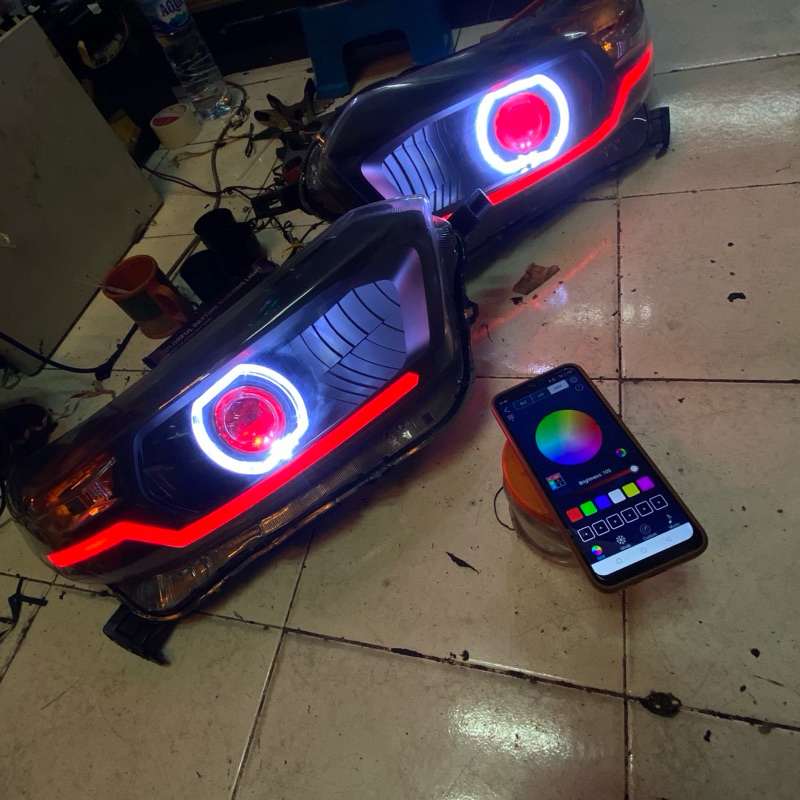 Jual lampu custom headlamp mobilio brio new full custom lazy konsep ...