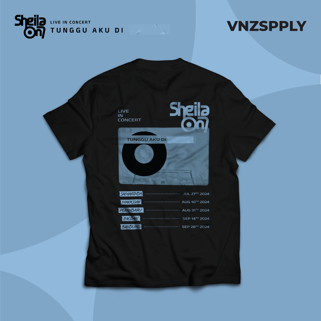 Jual Sheila On 7 Live In Concert Tunggu Aku Di Black T-Shirt | Shopee ...