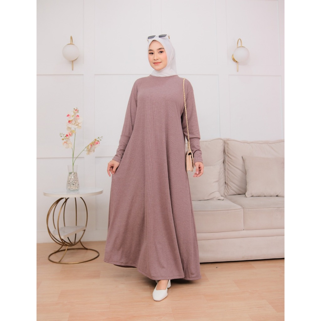 Jual Gamis Inara Batwing Button Knit Premium Kekinian | Shopee Indonesia