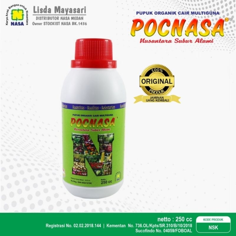 Jual POC NASA 250 cc Asli Original Ori NASA Official Pupuk Organik Cair Multiguna - Stockist ...
