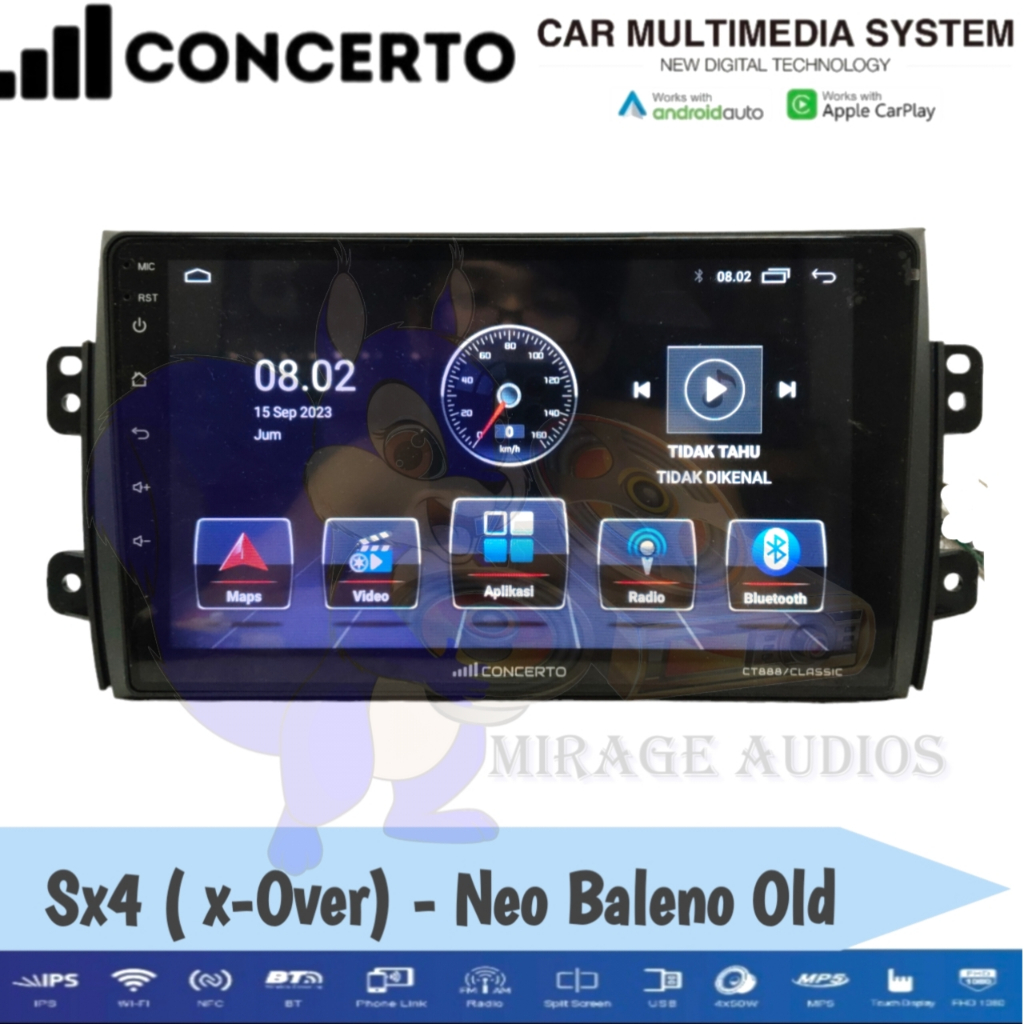 Jual Head Unit Android Concerto For Suzuki Sx4 ( X-over ) - Neo Baleno ...