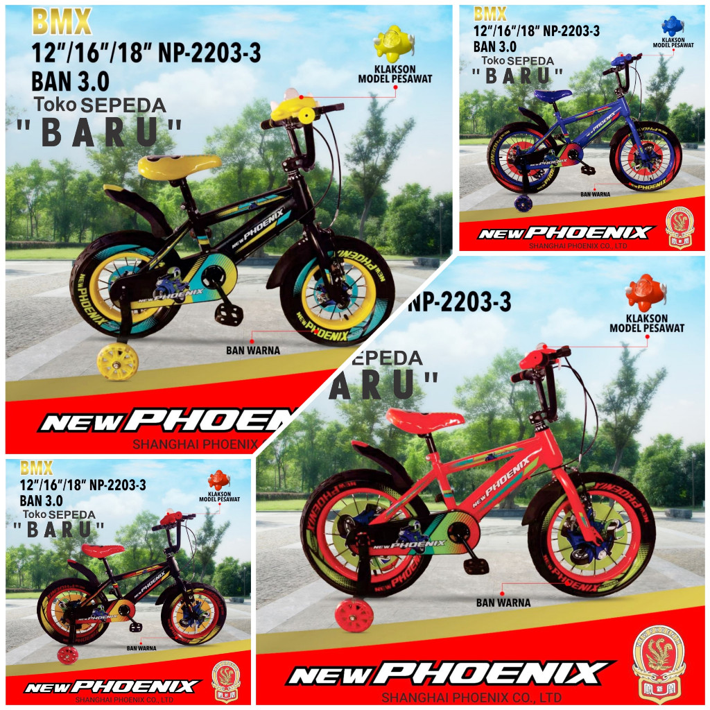 Jual TB - Sepeda BMX NEW PHOENIX NP-2203-3 Ban 3.0 Ukuran 12 16 18 Inch ...