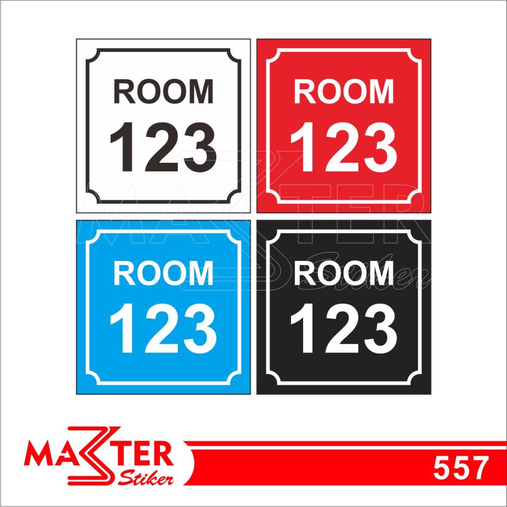 Jual 557 - Stiker Room Number, Nomor Ruangan Hotel, Kost, Sticker Vinyl ...