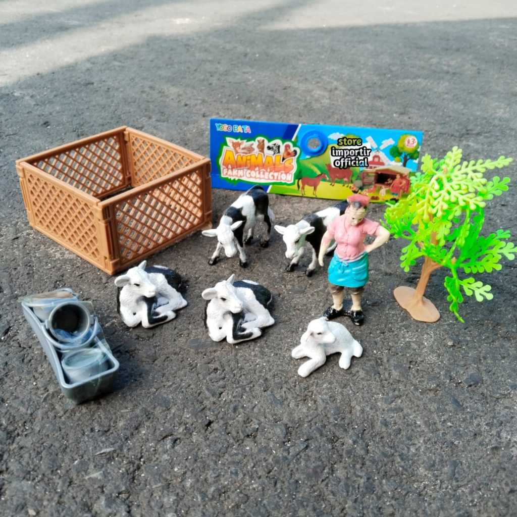 Jual Mainan Anak Ternak Set YH 58 Animals farm Collection Bahan Karet ...