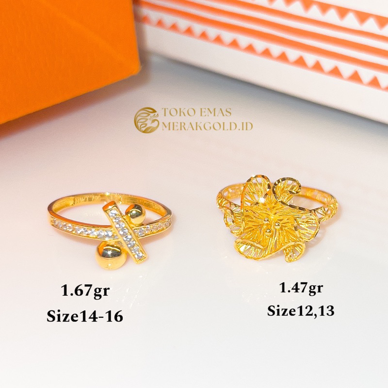 Jual Cincin Emas Asli Cartir dan Cincin Emas Dubai Bunga Kendari Spiral ...