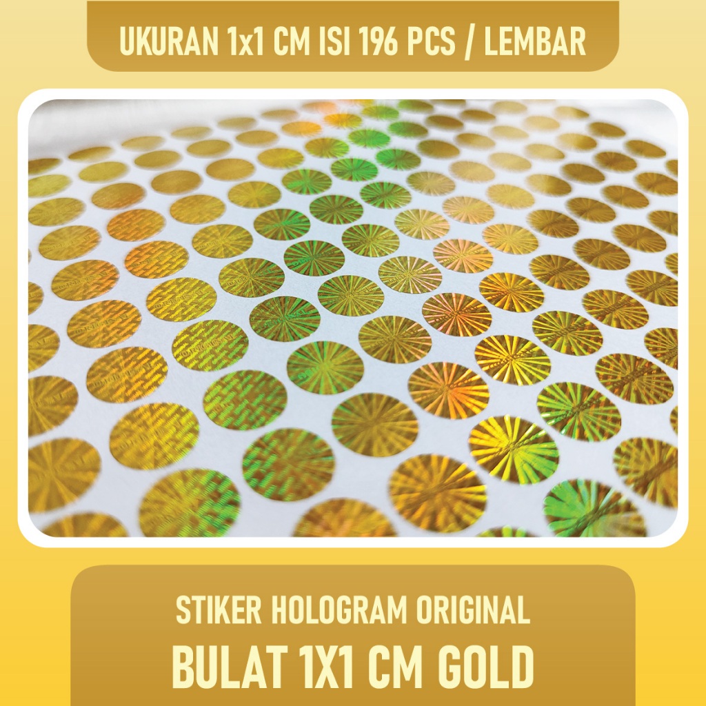 Jual Stiker Hologram Original _ BULAT 1X1 CM GOLD | Shopee Indonesia