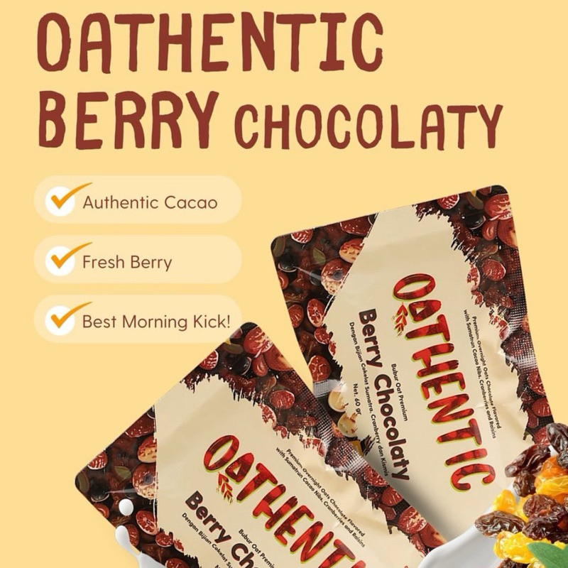 Jual Oat Rasa Coklat Cranberry | Oathentic Berry Chocolaty Sachet ...
