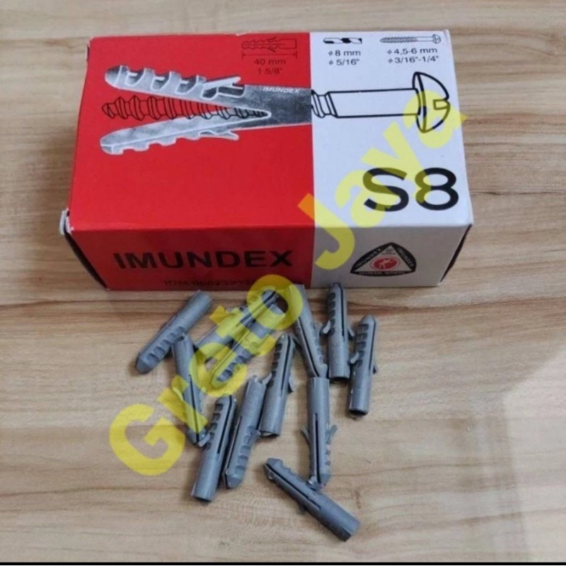 Jual ( S8 IMUNDEX ) Nylon S 8 Plastik Dinding Sekrup Penguat Skrup Tembok | Shopee Indonesia