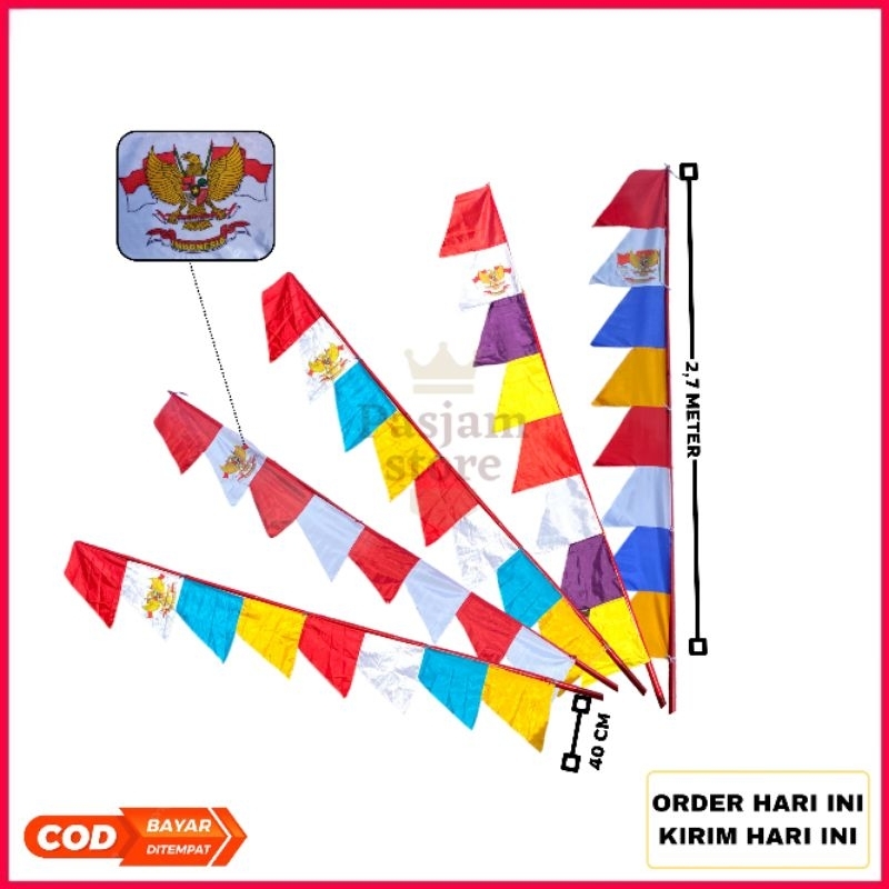 Jual Isi 20 Pcs Bendera Umbul Umbul Warna Warni Merah Putih Garuda | Shopee Indonesia