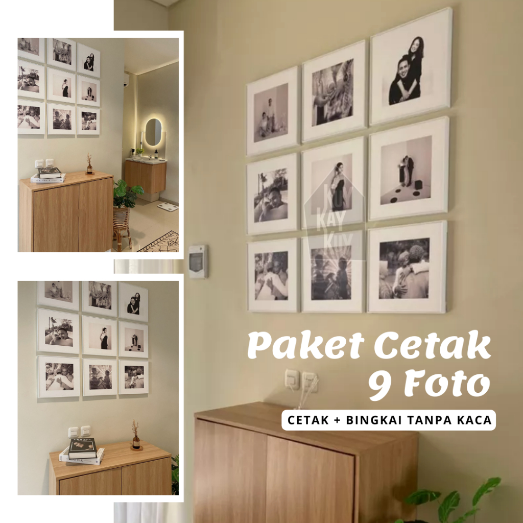 Jual Paket 9 Ukuran 30x30 - Cetak Foto Bingkai Frame Foto Fiber Tanpa ...