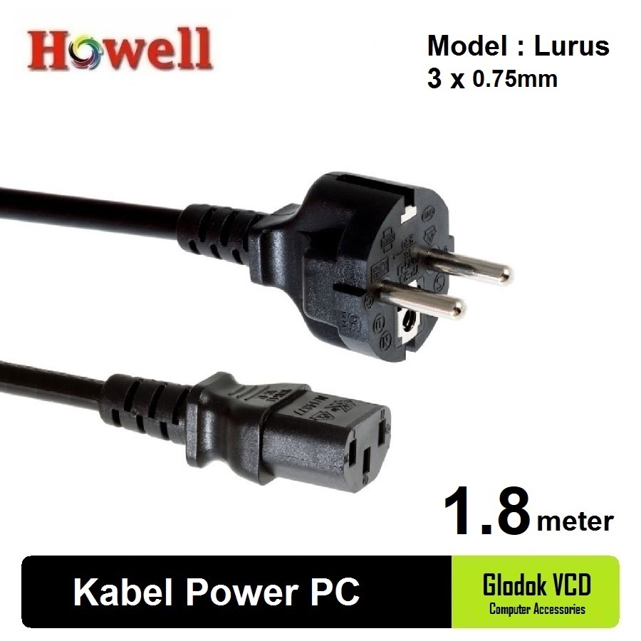 Jual Howell Kabel Power PC CPU 3 x 0.75mm 1.8M | Shopee Indonesia