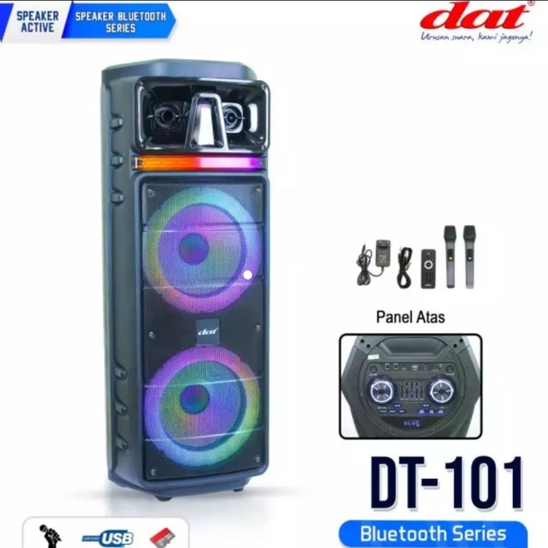 Jual Speaker aktif portable dat Doble 10 inch DAT DT101 USB Bluetooth ...