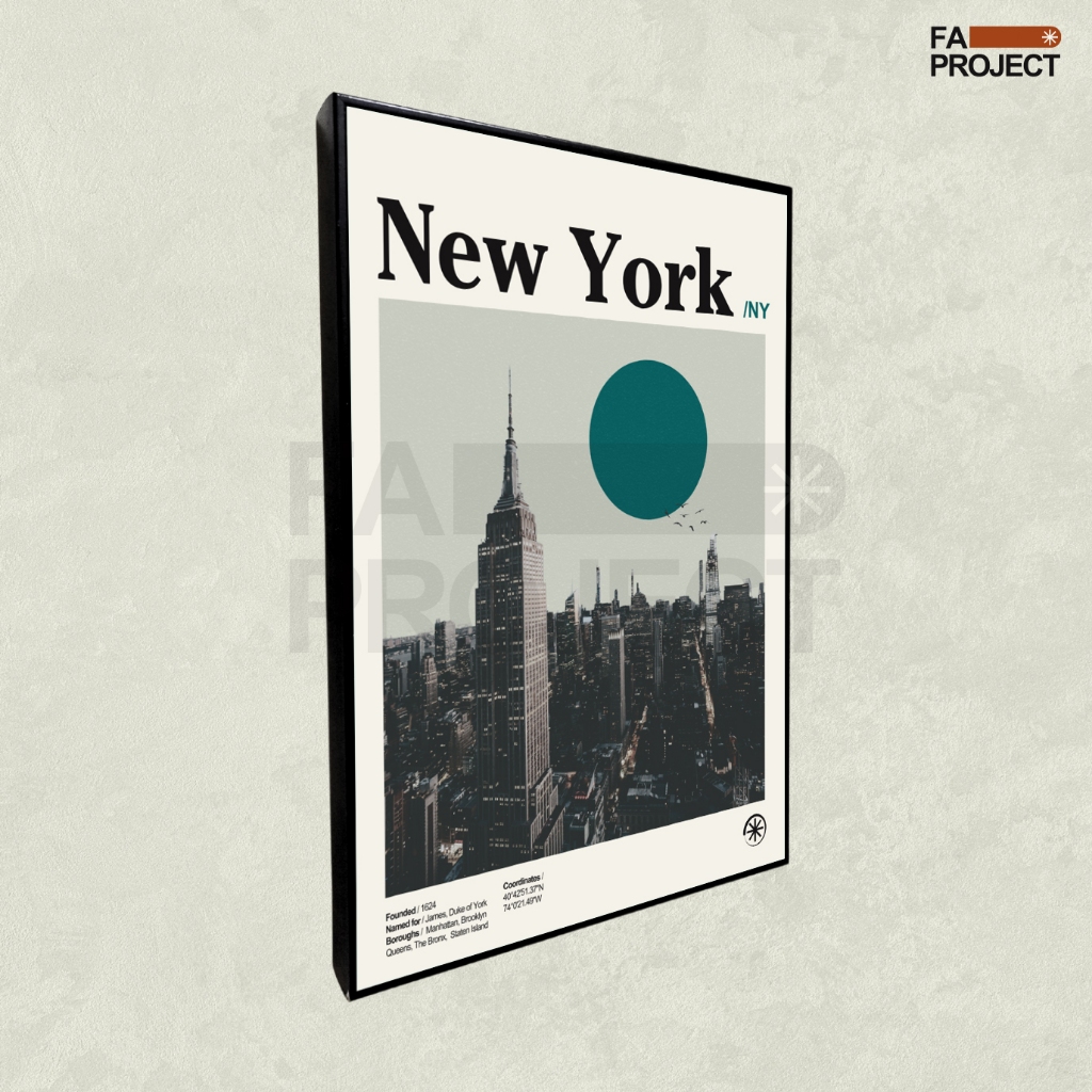 Jual Frame Block Poster - "New York" | Shopee Indonesia