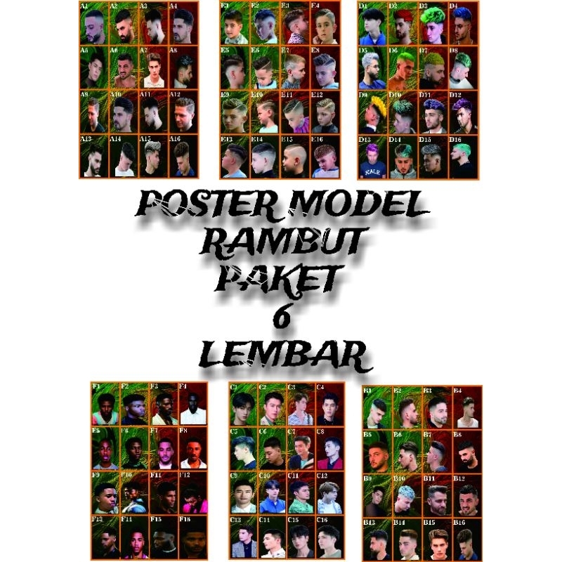Jual POSTER MODEL RAMBUT PAKET 6 LEMBAR | Shopee Indonesia