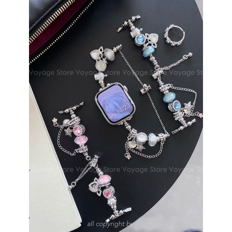 Jual Charm rantai Strap Pandora Aksesoris diamond Apple watch 3 4 5 6 7 ...