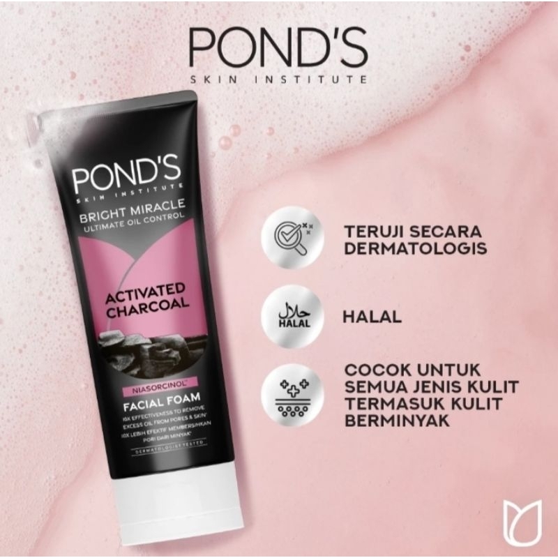 Jual PONDS FACIAL FOAM PURE BRIGHT/ ACTIVATED CHARCHOAL 100GR (KEMASAN ...