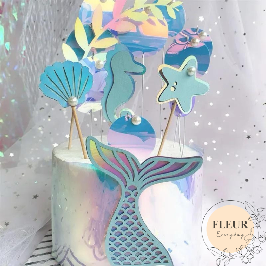 Jual CAKE TOPPER KERTAS UNDER WATER MERMAID MODEL A / hiasan ulang ...