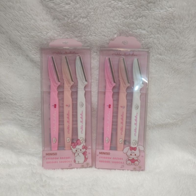 Jual Official BALI MINISO MIKKO Eyebrow Razors (3 pcs) Pencukur Alis ...