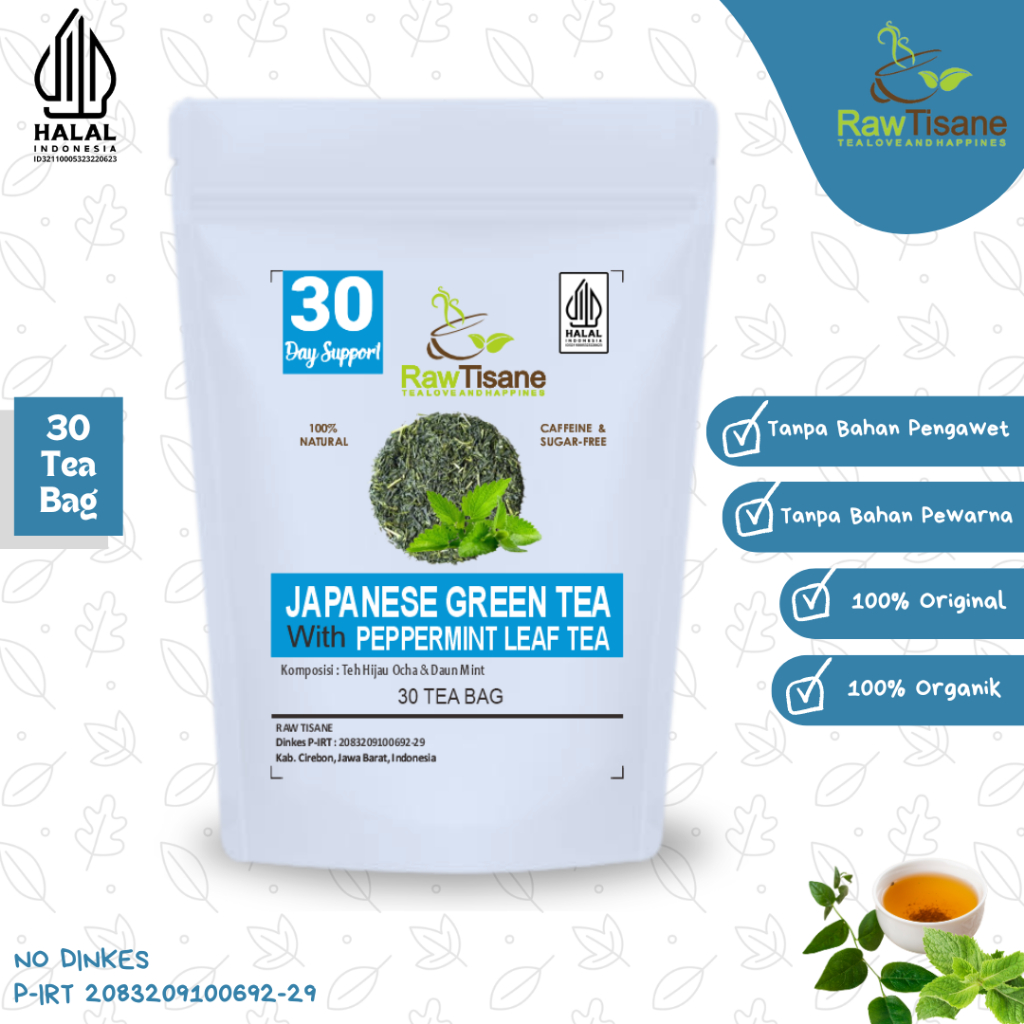 Jual RAW TISANE Japanese Green Tea With Peppermint Leaf Tea : Teh Celup ...