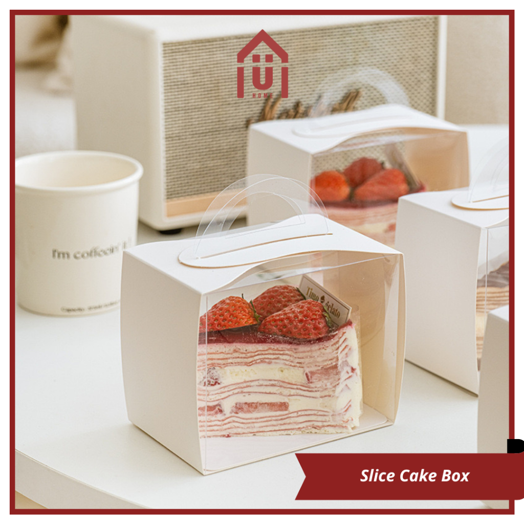 Jual UNISO - SLICE CAKE BOX TRANSPARAN MIKA HANDLE PACKAGING KUE ...