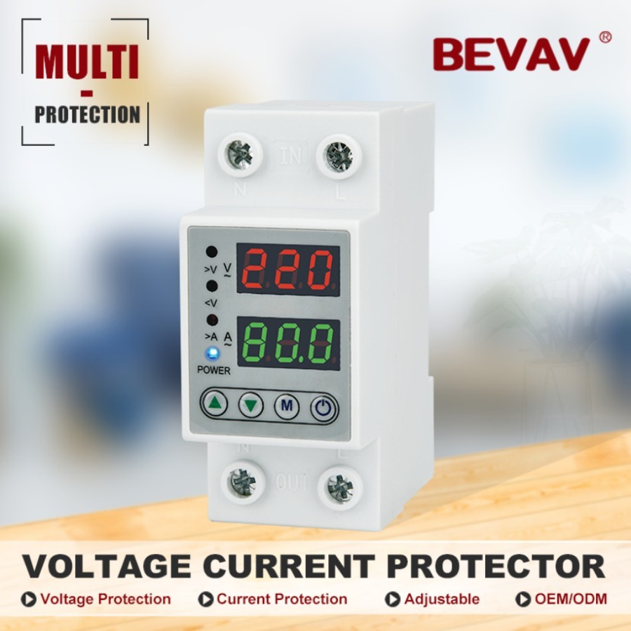 Jual MCB Digital Din Rail Over Voltage Current Protector 220V 40A | Shopee Indonesia