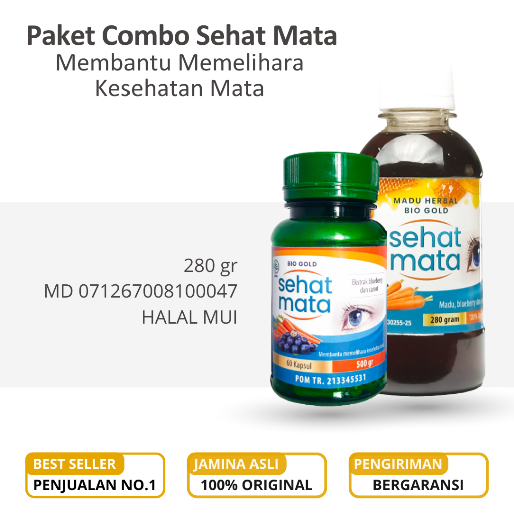 Jual PAKET COMBO - Madu Sehat Mata 280 gr & Kapsul Sehat Mata Bio Gold ...