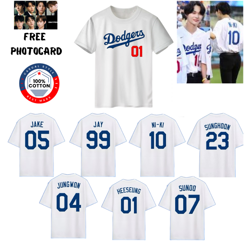 Jual Kaos baseball dodges katun kpop korea jungwon sunoo jay heeseung ...