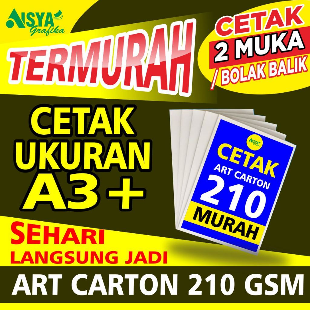 Jual CETAK A3+ ART CARTON 210 2 muka | PRINT | famlet art carton 210 ...