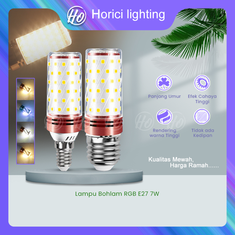 Jual Horici lampu candle led Full 12W E27 E14 3 Warna Lampu Bola Lampu Hias Led Bulb Putih Lampu ...