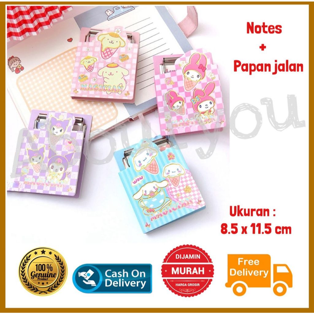 Jual Notes Papan Mini Sanrio Memo Sticky Notes Kuromi Memopad Papan ...