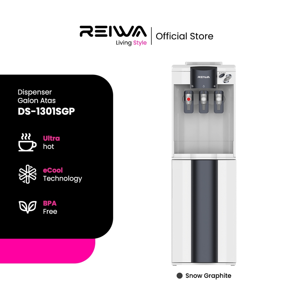 Jual Reiwa Dispenser Galon Atas DS-1301SGP Snow Graphite | Shopee Indonesia
