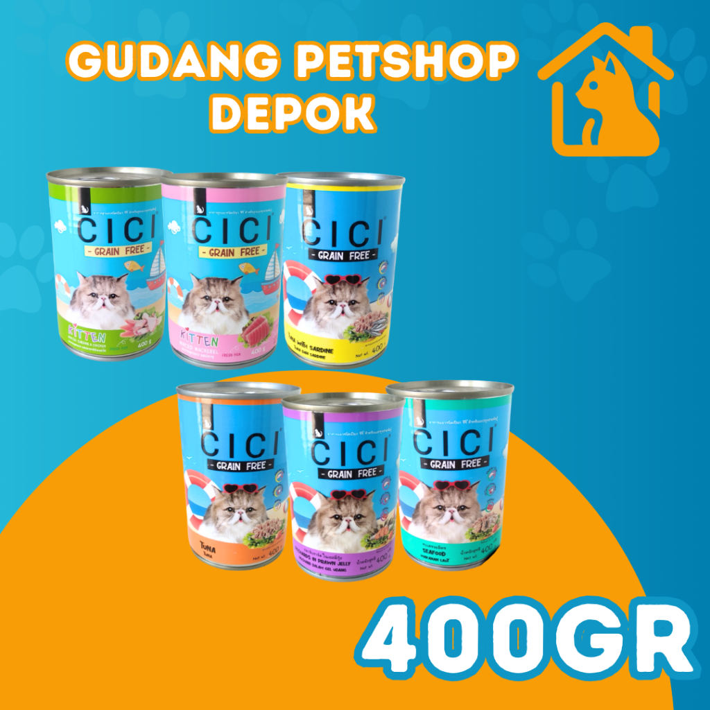Jual Cici Cat Food Kaleng 400gr All Varian makanan kucing cici | Shopee ...