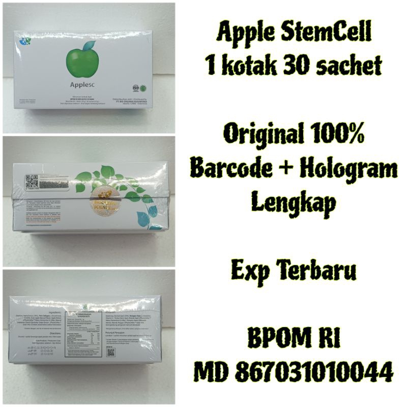 Jual AppleSC 1 box 30 sachet | Apple Stem Cell kemasan kotak tebal | Shopee Indonesia