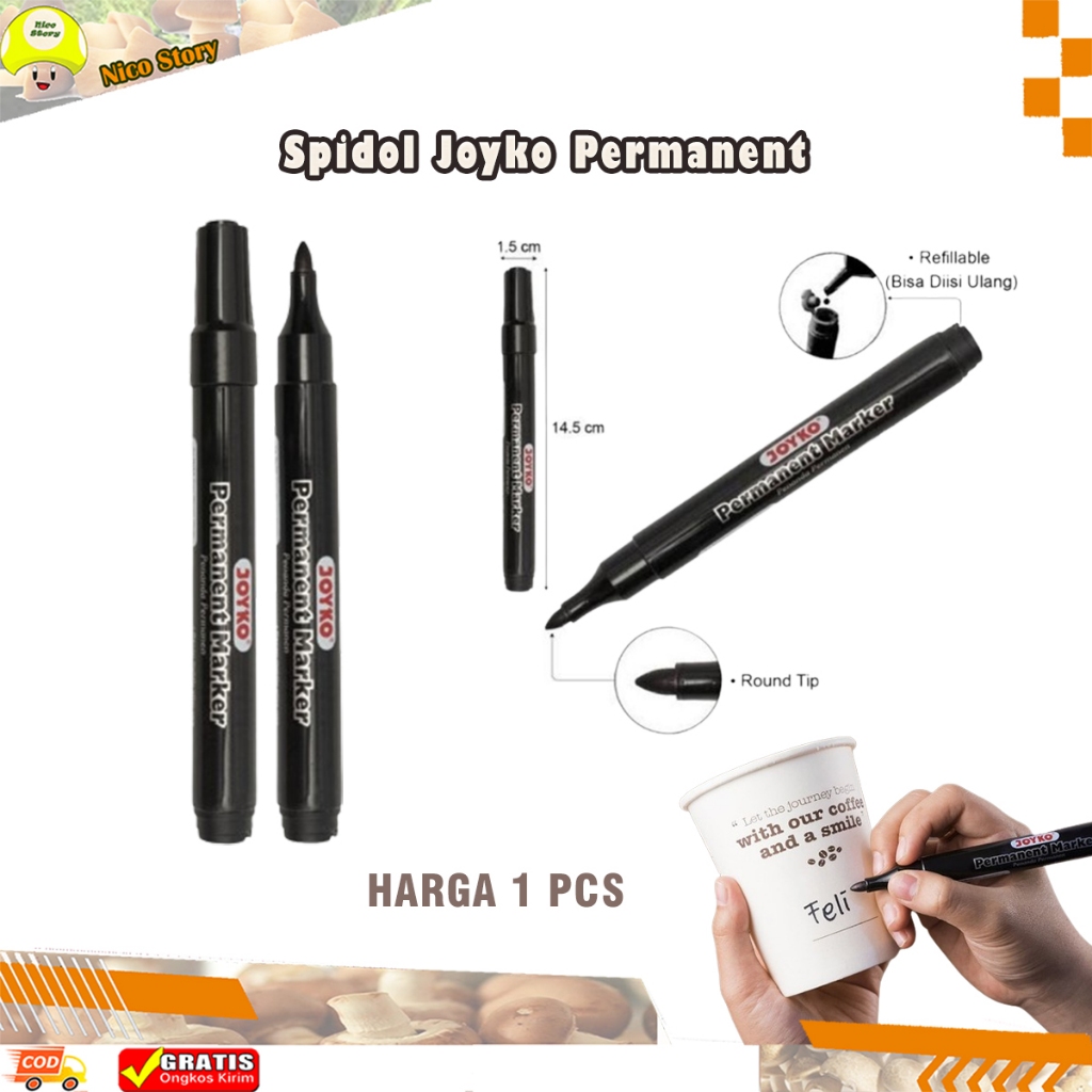 Jual (NCS) Spidol Joyko Sepidol Permanent / Permanent Marker PM-34 ...