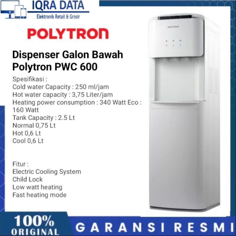 Jual Polytron Dispenser Galon Bawah PWC-600 Garansi Resmi | Shopee ...