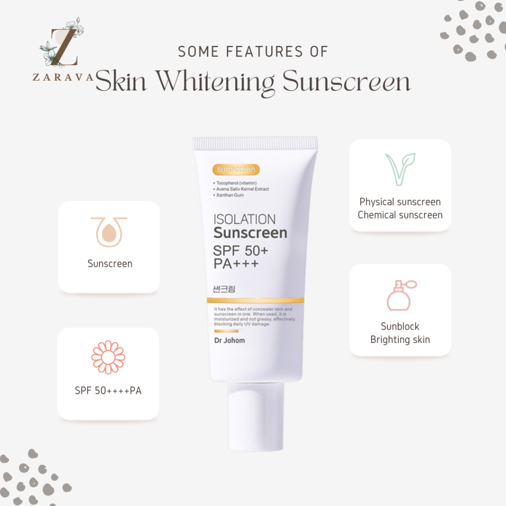 Jual ZARAVA Sunscreen Wajah Moisturizer SPF 50++++ UV Day cream 60g ...