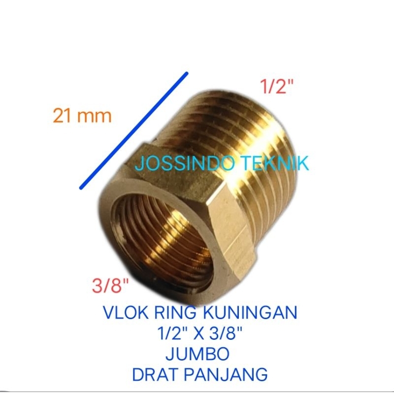 Jual VLOK RING 1/2X3/8 KUNINGAN JUMBO / VLOK RING 3/8X1/2 KUNINGAN ...