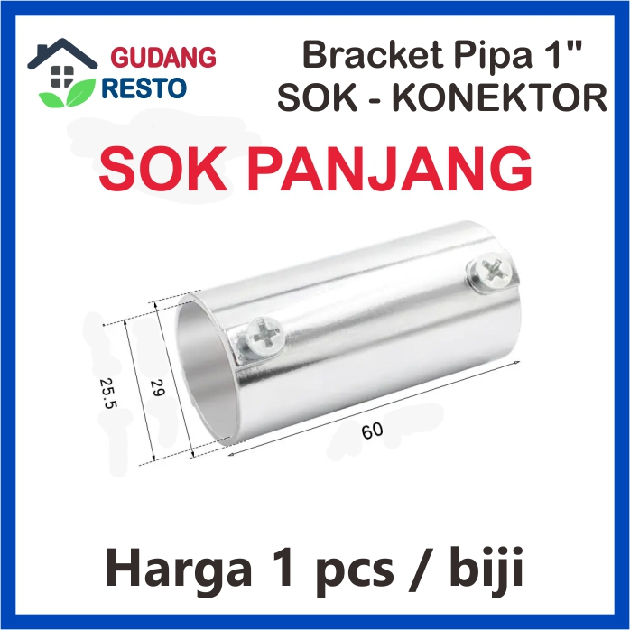 Jual Bracket Pipa Bulat 1" Besi 1 Inch 25mm Gorden Lemari Baju Tirai ...