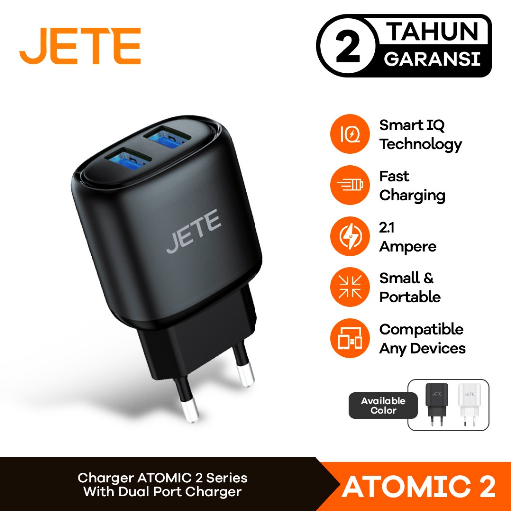 Jual Charger Hp JETE Atomic 2 Fast Charger Mini Include Kabel Micro ...