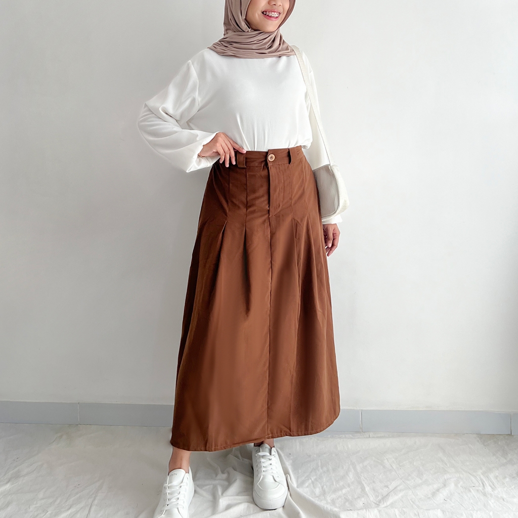 Jual Yeppuoutfit Milea Rok Lipit Rok Rempel | Vintage Casual Back to ...