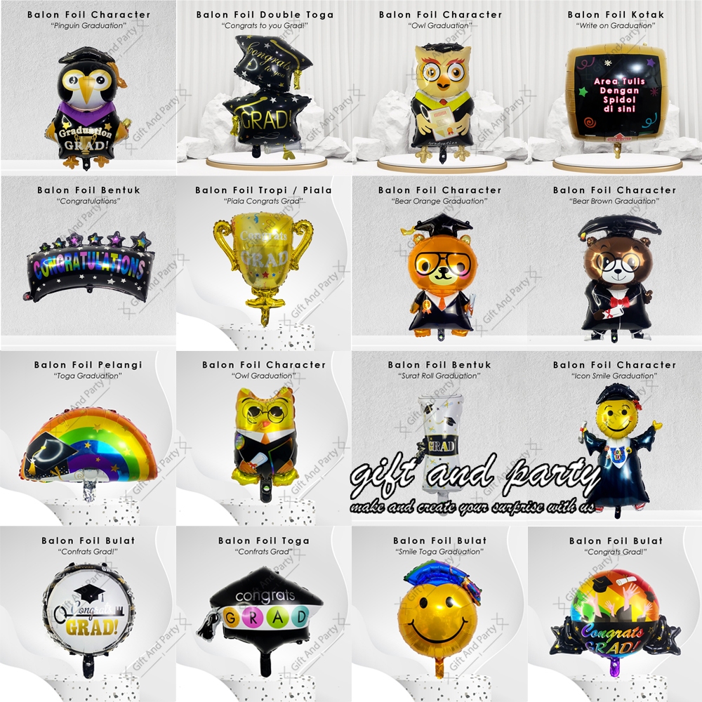 Jual Balon foil wisuda kelulusan / balon graduation / balon ...