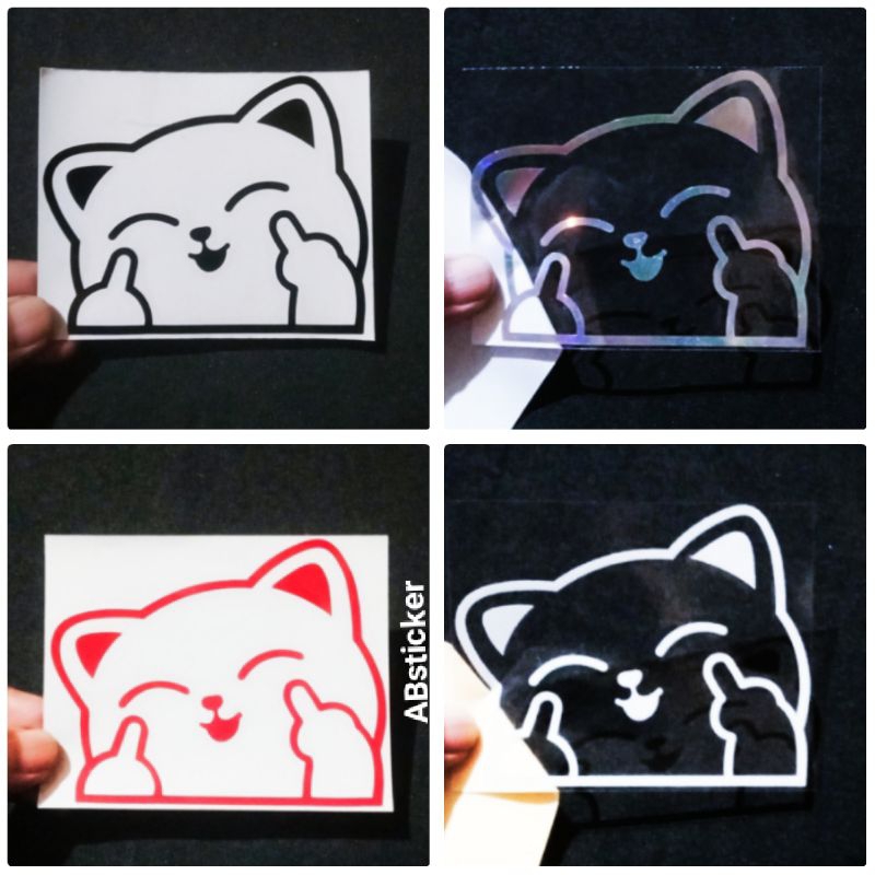 Jual STIKER KUCING STICKER CAT LUCU CUTTING MOTOR MOBIL HELM LAPTOP ...