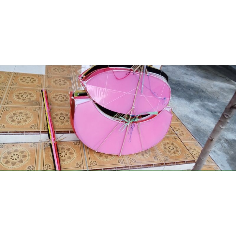 Jual layangan pegon gapangan ceper 80 cm murah mini (bonus sendaren ...