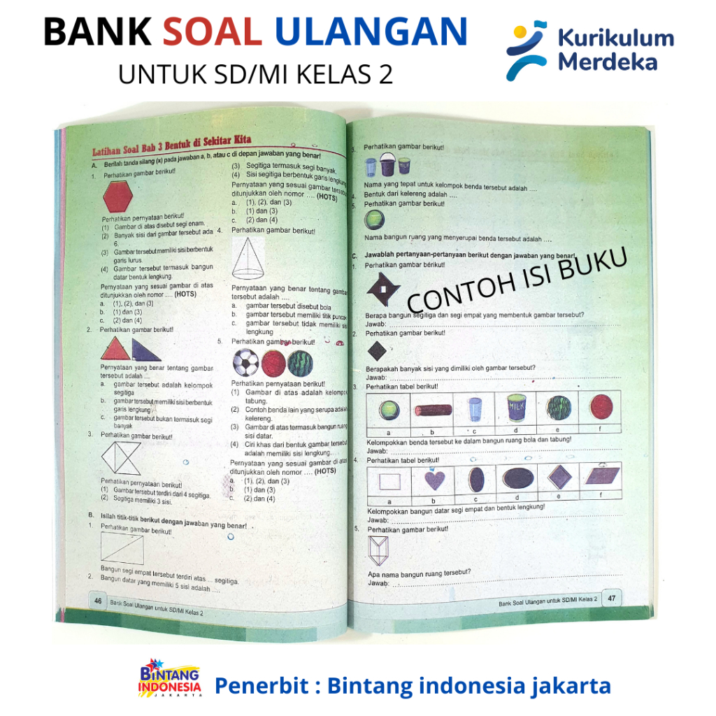 Jual Buku Bank Soal / Kumpulan Soal Ulangan Kurikulum Merdeka Kelas 1 s/d 6 SD/MI Disertai Kunci ...
