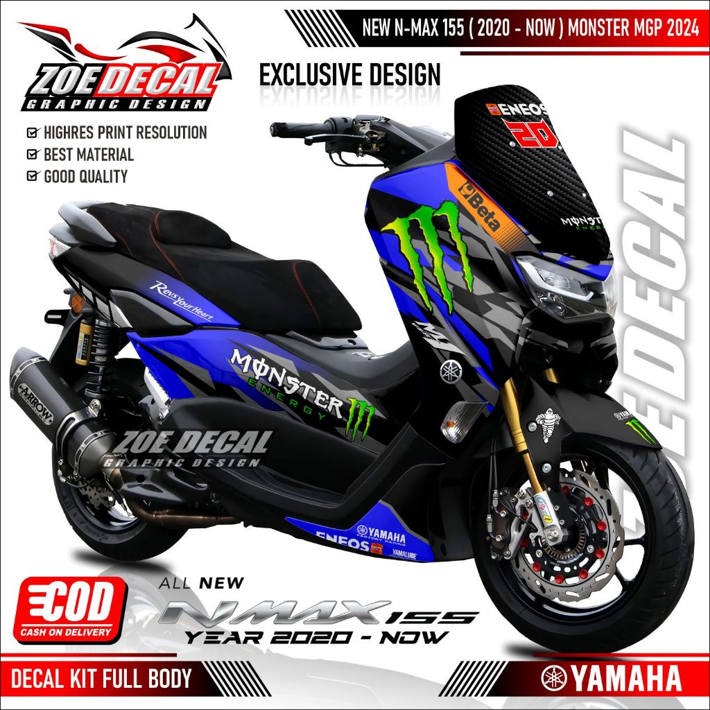 Jual Terbaru Decal Stiker Yamaha Nmax 155 New 2020 - Now Livery Monster ...