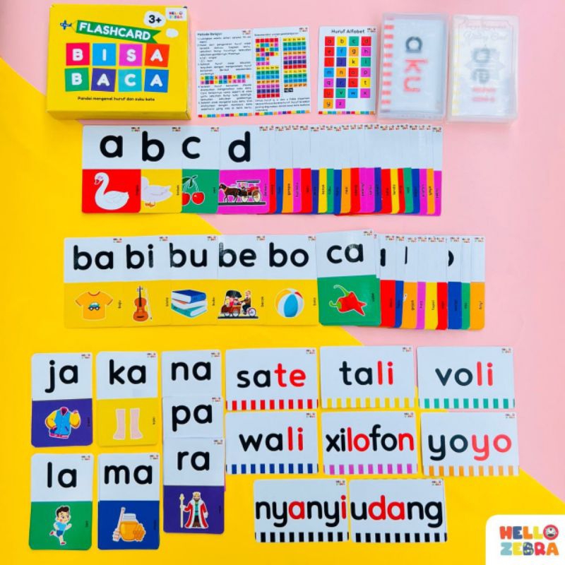 Jual [Readystock Instan] FlashCard BISA BACA Hello Zebra 125 Kartu ...